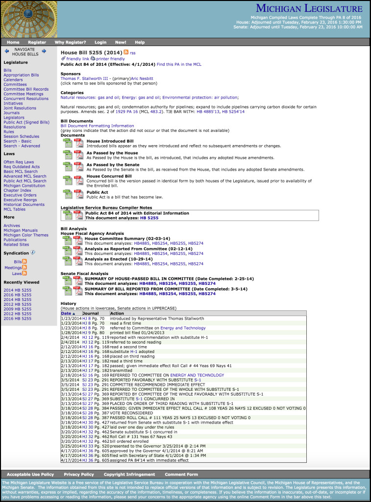 Michigan Law 101 – How A Bill Becomes A Law – respectmyplanet.org