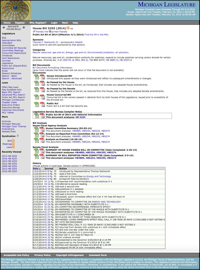 Michigan Law 101 – How A Bill Becomes A Law – respectmyplanet.org